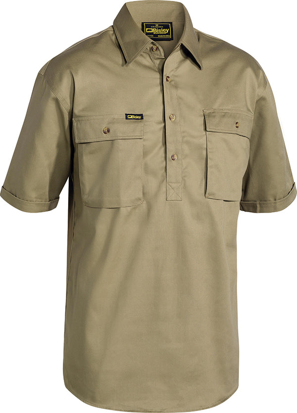 SHORT SLEEVE CLOSED FRONT WORK SHIRT - Arthur Schofield & Co.